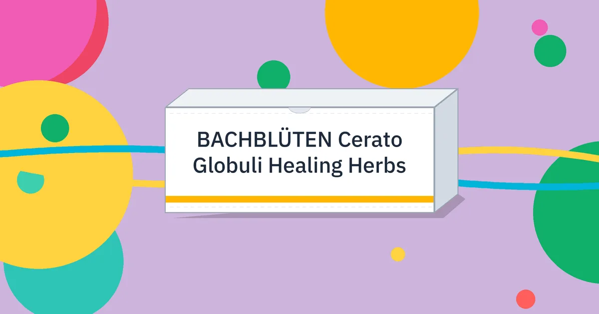 Symbolbild: Packung mit der Aufschrift BACHBLÜTEN Cerato Globuli Healing Herbs (PZN 07365710) – Verfügbarkeit und Bezug in Apotheken in Frankfurt am Main