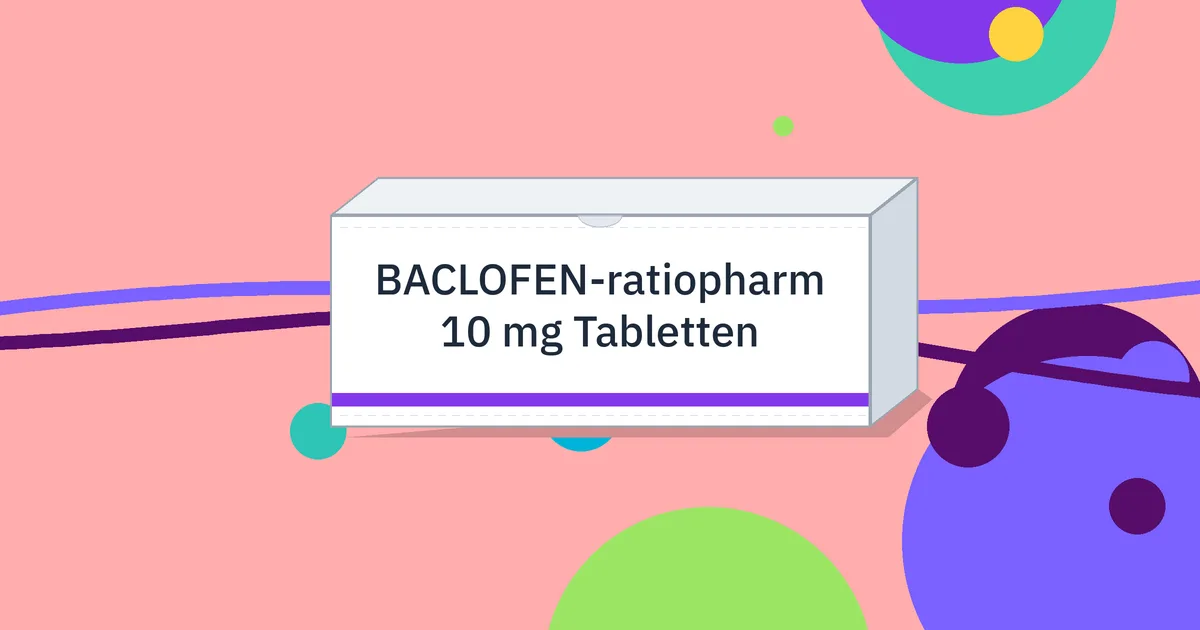 Symbolbild: Packung mit der Aufschrift BACLOFEN-ratiopharm 10 mg Tabletten (PZN 03753384) – Verfügbarkeit und Bezug in Apotheken in Frankfurt am Main