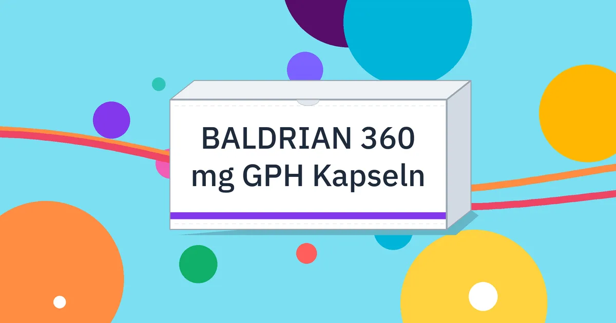 Symbolbild: Packung mit der Aufschrift BALDRIAN 360 mg GPH Kapseln (PZN 09748970) – Verfügbarkeit und Bezug in Apotheken in Frankfurt am Main