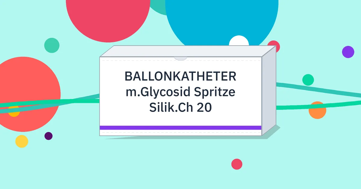 Symbolbild: Packung mit der Aufschrift BALLONKATHETER m.Glycosid Spritze Silik.Ch 20 (PZN 05870450) – Verfügbarkeit und Bezug in Apotheken in Frankfurt am Main