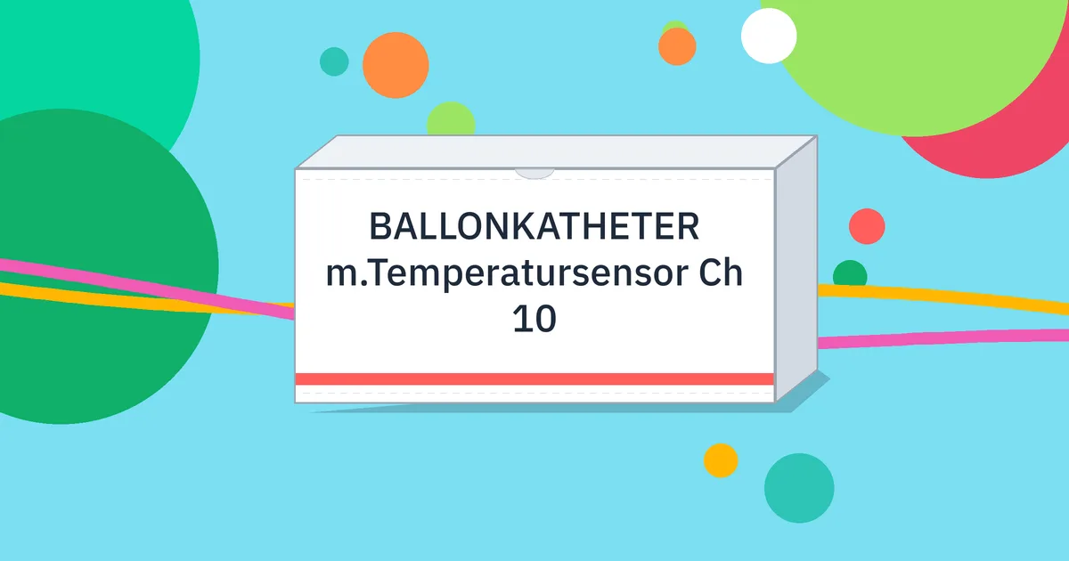 Symbolbild: Packung mit der Aufschrift BALLONKATHETER m.Temperatursensor Ch 10 (PZN 05960414) – Verfügbarkeit und Bezug in Apotheken in Frankfurt am Main