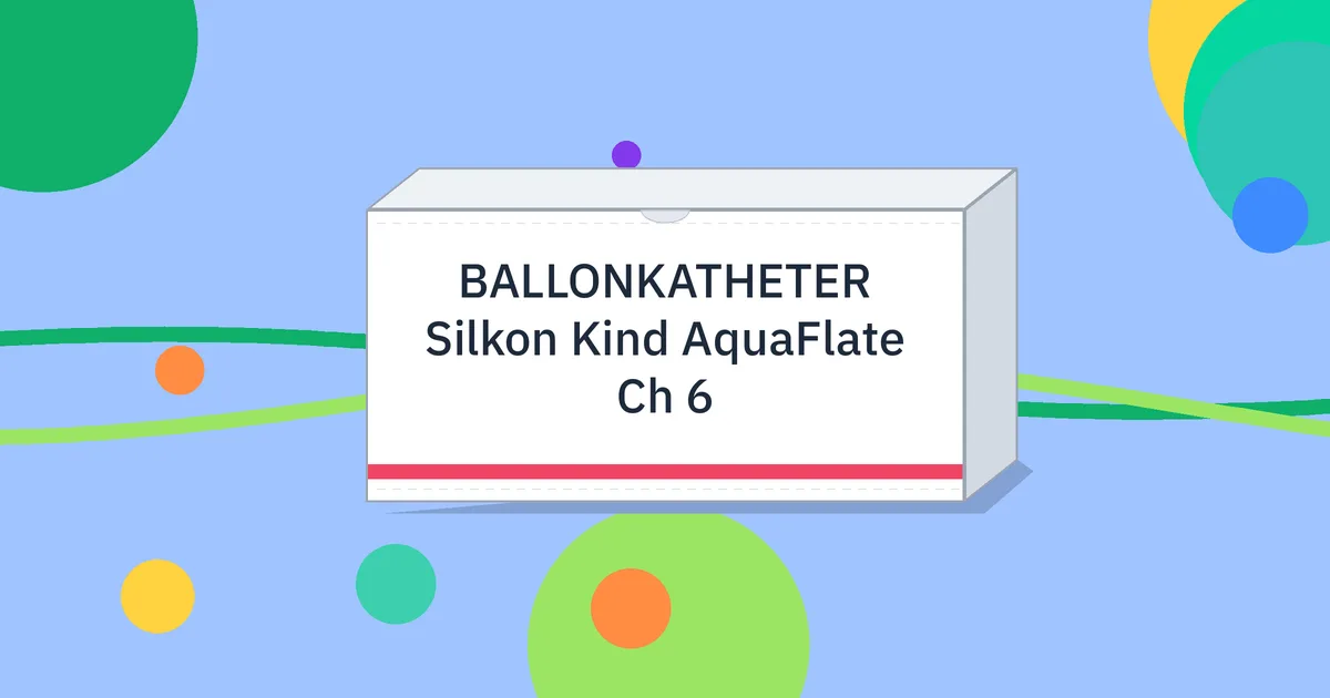 Symbolbild: Packung mit der Aufschrift BALLONKATHETER Silkon Kind AquaFlate Ch 6 (PZN 06734826) – Verfügbarkeit und Bezug in Apotheken in Frankfurt am Main
