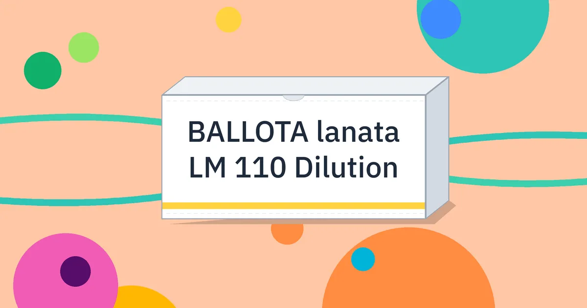 Symbolbild: Packung mit der Aufschrift BALLOTA lanata LM 110 Dilution (PZN 13374535) – Verfügbarkeit und Bezug in Apotheken in Frankfurt am Main