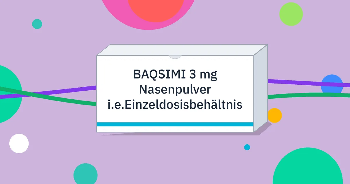 Symbolbild: Packung mit der Aufschrift BAQSIMI 3 mg Nasenpulver i.e.Einzeldosisbehältnis (PZN 19177238) – Verfügbarkeit und Bezug in Apotheken in Frankfurt am Main