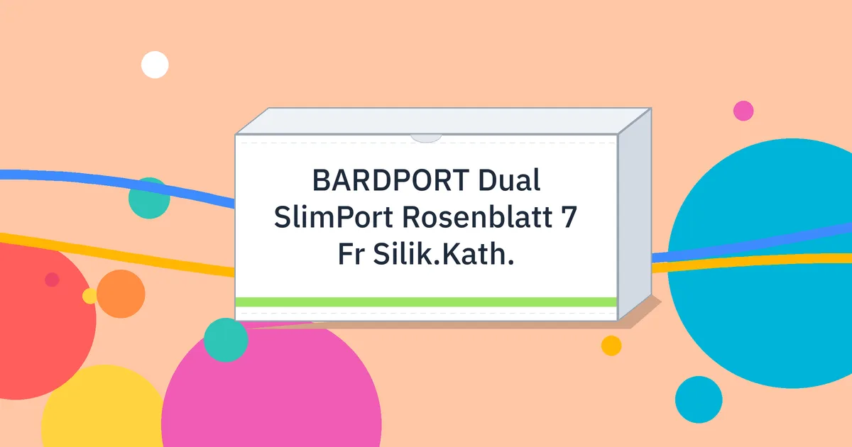 Symbolbild: Packung mit der Aufschrift BARDPORT Dual SlimPort Rosenblatt 7 Fr Silik.Kath. (PZN 02755949) – Verfügbarkeit und Bezug in Apotheken in Frankfurt am Main