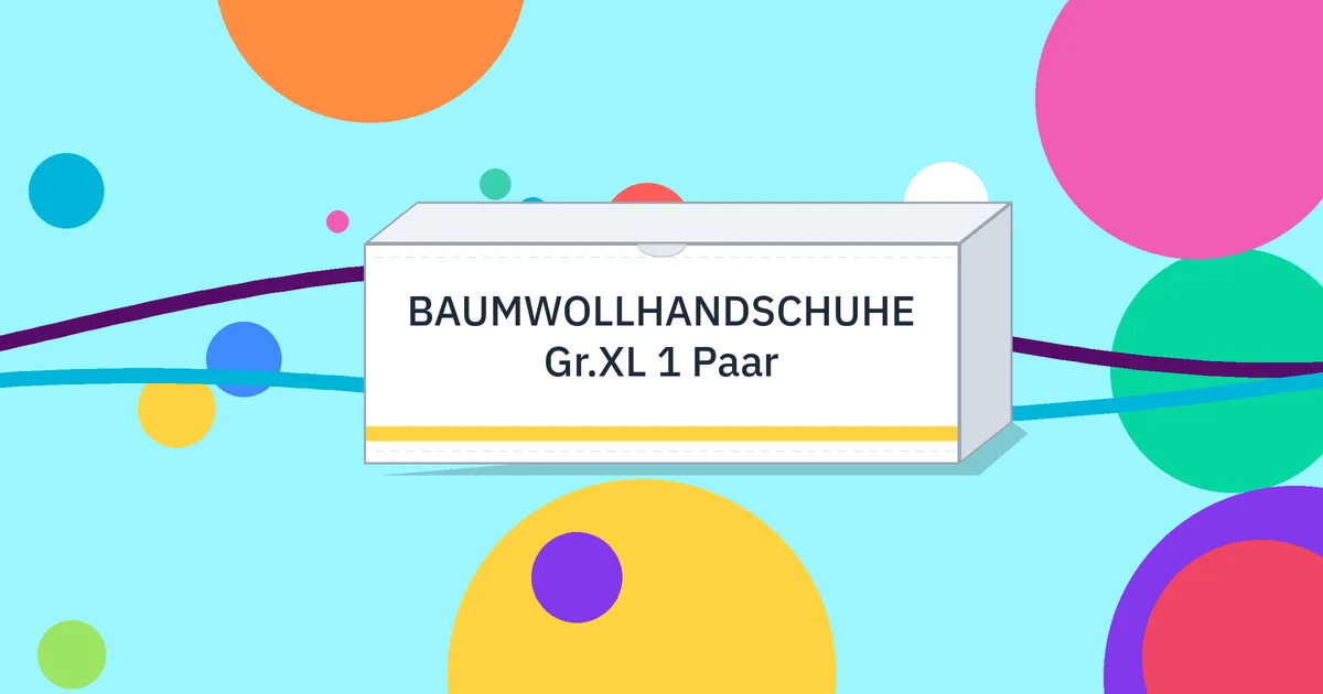 Symbolbild: Packung mit der Aufschrift BAUMWOLLHANDSCHUHE Gr.XL 1 Paar (PZN 09330963) – Verfügbarkeit und Bezug in Apotheken in Frankfurt am Main