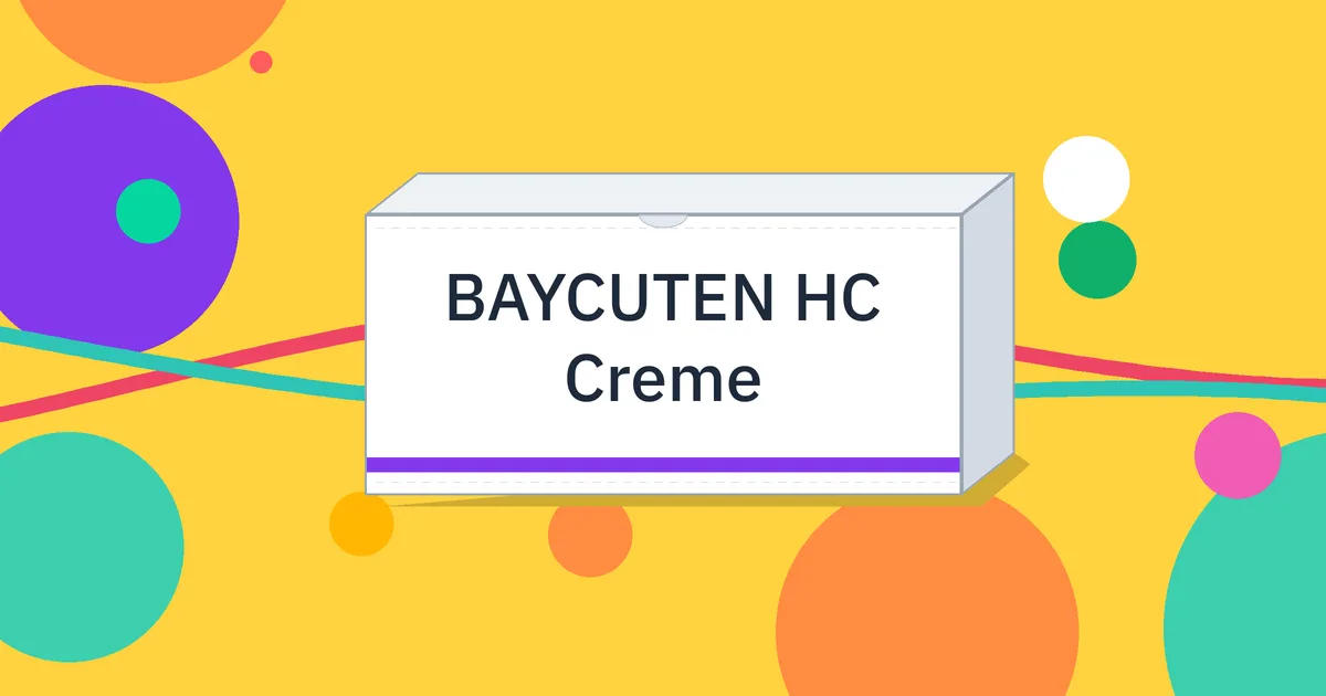 Symbolbild: Packung mit der Aufschrift BAYCUTEN HC Creme (PZN 09616576) – Verfügbarkeit und Bezug in Apotheken in Frankfurt am Main