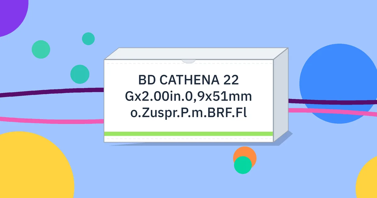Symbolbild: Packung mit der Aufschrift BD CATHENA 22 Gx2.00in.0,9x51mm o.Zuspr.P.m.BRF.Fl (PZN 16910661) – Verfügbarkeit und Bezug in Apotheken in Frankfurt am Main