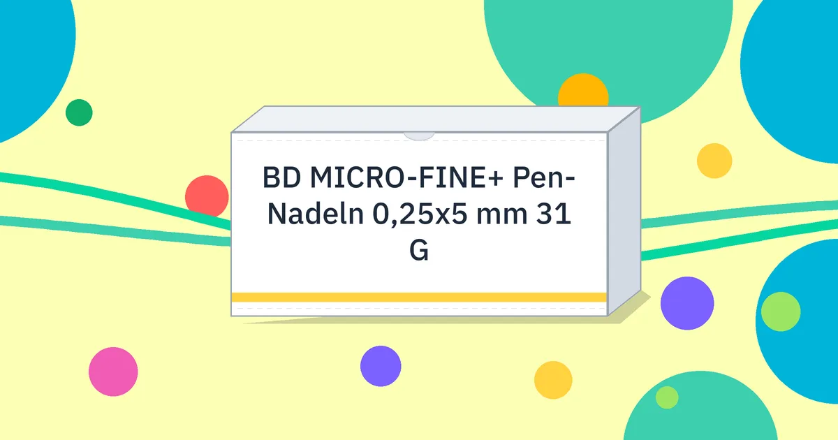 Symbolbild: Packung mit der Aufschrift BD MICRO-FINE+ Pen-Nadeln 0,25x5 mm 31 G (PZN 17520152) – Verfügbarkeit und Bezug in Apotheken in Frankfurt am Main