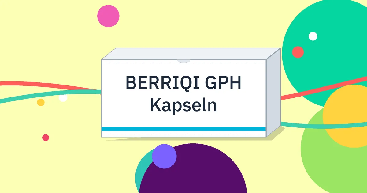 Symbolbild: Packung mit der Aufschrift BERRIQI GPH Kapseln (PZN 19204946) – Verfügbarkeit und Bezug in Apotheken in Frankfurt am Main