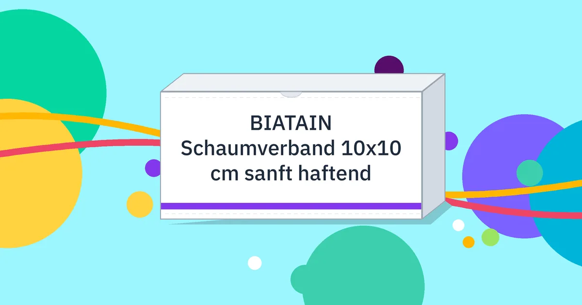 Symbolbild: Packung mit der Aufschrift BIATAIN Schaumverband 10x10 cm sanft haftend (PZN 20025114) – Verfügbarkeit und Bezug in Apotheken in Frankfurt am Main