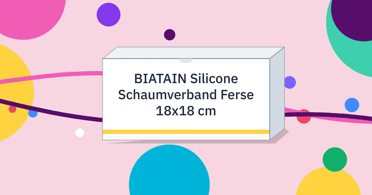 Symbolbild: Packung mit der Aufschrift BIATAIN Silicone Schaumverband Ferse 18x18 cm (PZN 18776296) – Verfügbarkeit und Bezug in Apotheken in Frankfurt am Main