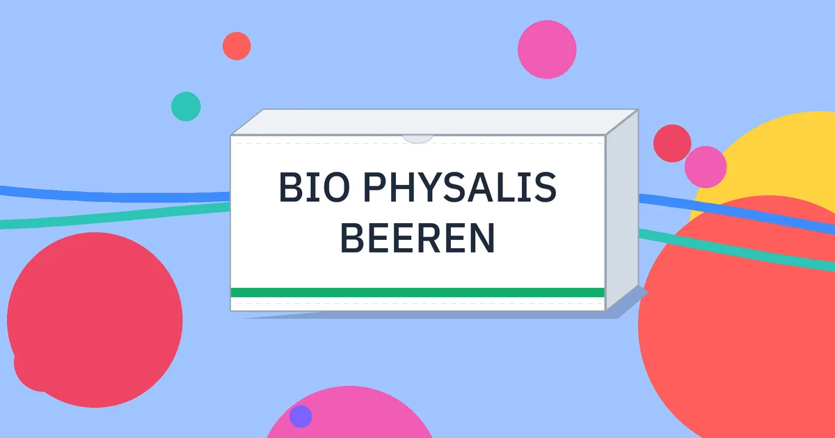Symbolbild: Packung mit der Aufschrift BIO PHYSALIS BEEREN (PZN 10009143) – Verfügbarkeit und Bezug in Apotheken in Frankfurt am Main