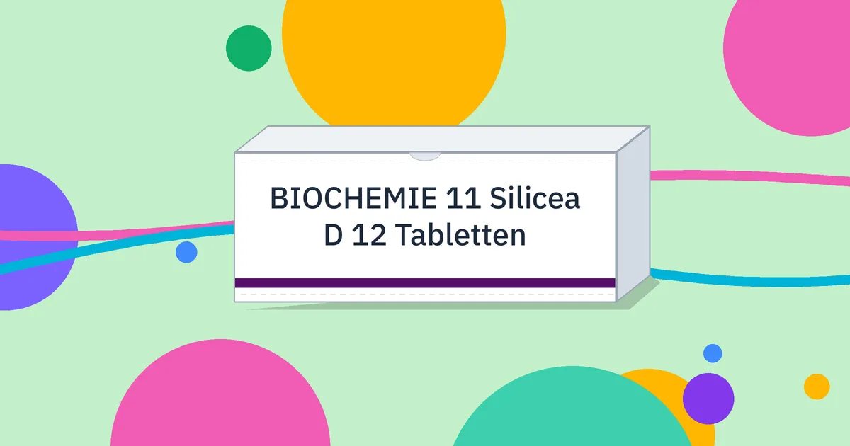 Symbolbild: Packung mit der Aufschrift BIOCHEMIE 11 Silicea D 12 Tabletten (PZN 01074093) – Verfügbarkeit und Bezug in Apotheken in Frankfurt am Main