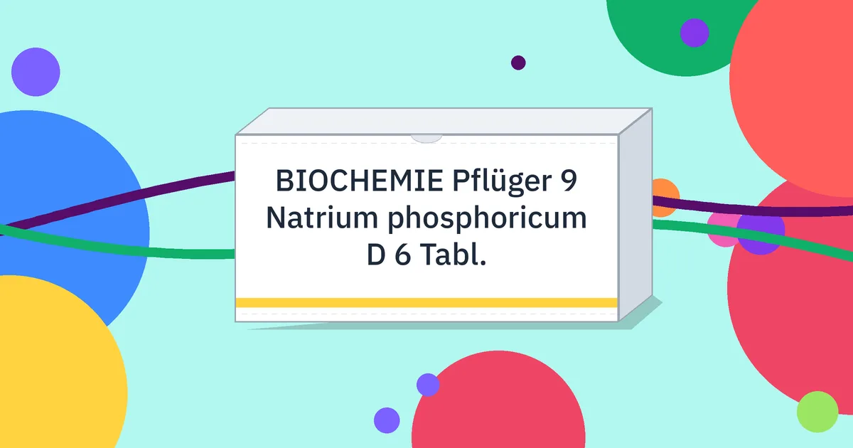 Symbolbild: Packung mit der Aufschrift BIOCHEMIE Pflüger 9 Natrium phosphoricum D 6 Tabl. (PZN 06319659) – Verfügbarkeit und Bezug in Apotheken in Frankfurt am Main