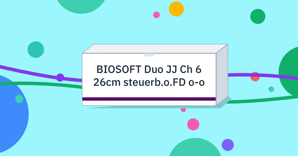 Symbolbild: Packung mit der Aufschrift BIOSOFT Duo JJ Ch 6 26cm steuerb.o.FD o-o (PZN 17510018) – Verfügbarkeit und Bezug in Apotheken in Frankfurt am Main
