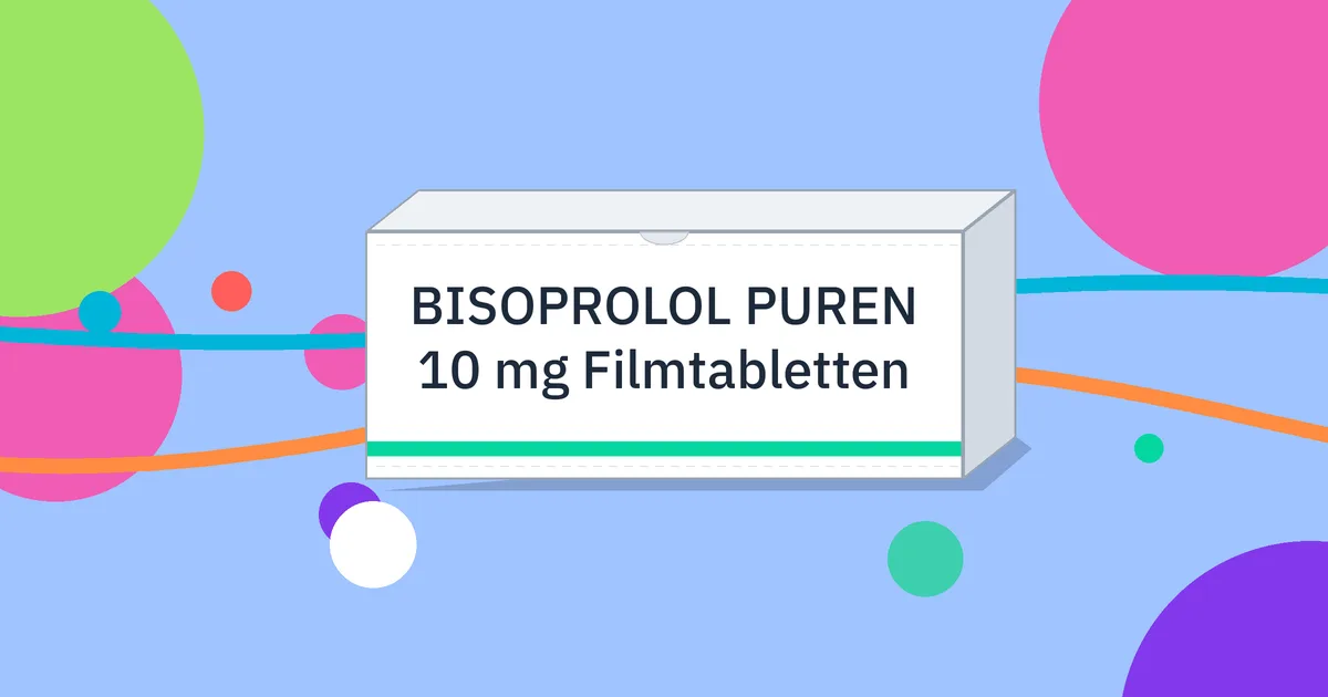 Symbolbild: Packung mit der Aufschrift BISOPROLOL PUREN 10 mg Filmtabletten (PZN 14043243) – Verfügbarkeit und Bezug in Apotheken in Frankfurt am Main