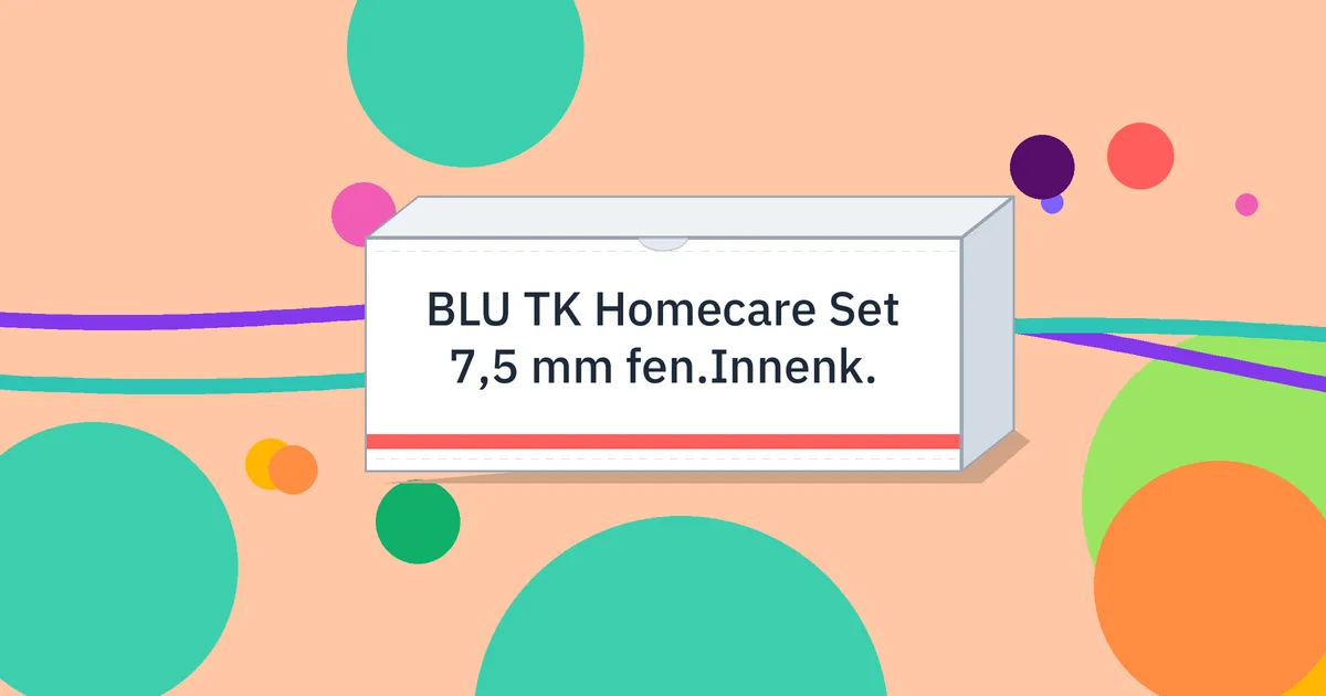 Symbolbild: Packung mit der Aufschrift BLU TK Homecare Set 7,5 mm fen.Innenk. (PZN 02151039) – Verfügbarkeit und Bezug in Apotheken in Frankfurt am Main