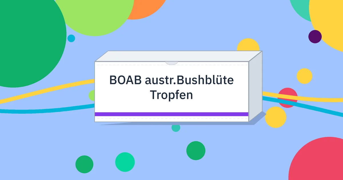 Symbolbild: Packung mit der Aufschrift BOAB austr.Bushblüte Tropfen (PZN 06126357) – Verfügbarkeit und Bezug in Apotheken in Frankfurt am Main