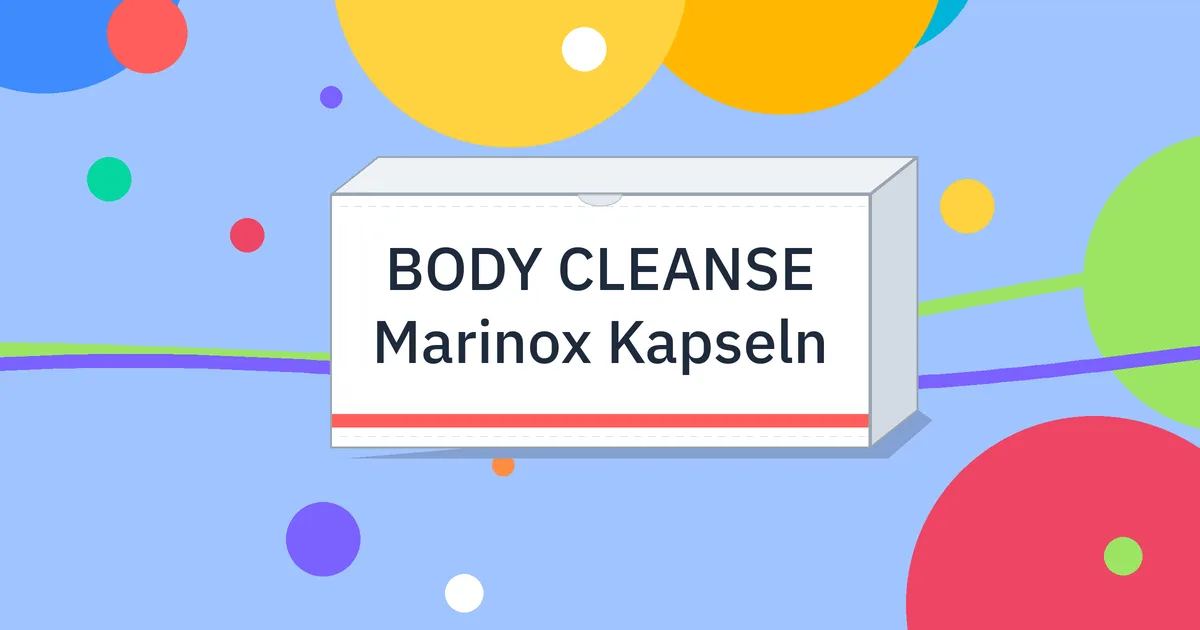 Symbolbild: Packung mit der Aufschrift BODY CLEANSE Marinox Kapseln (PZN 10275784) – Verfügbarkeit und Bezug in Apotheken in Frankfurt am Main