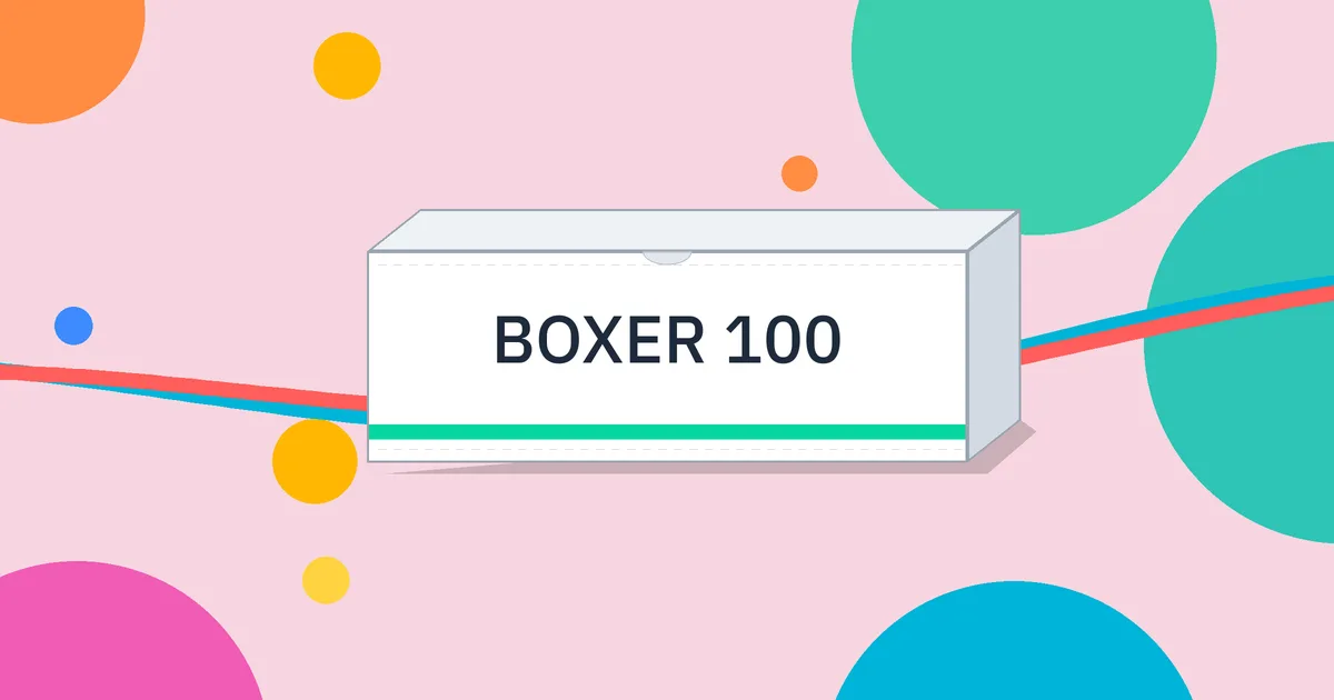 Symbolbild: Packung mit der Aufschrift BOXER 100 (PZN 08757317) – Verfügbarkeit und Bezug in Apotheken in Frankfurt am Main