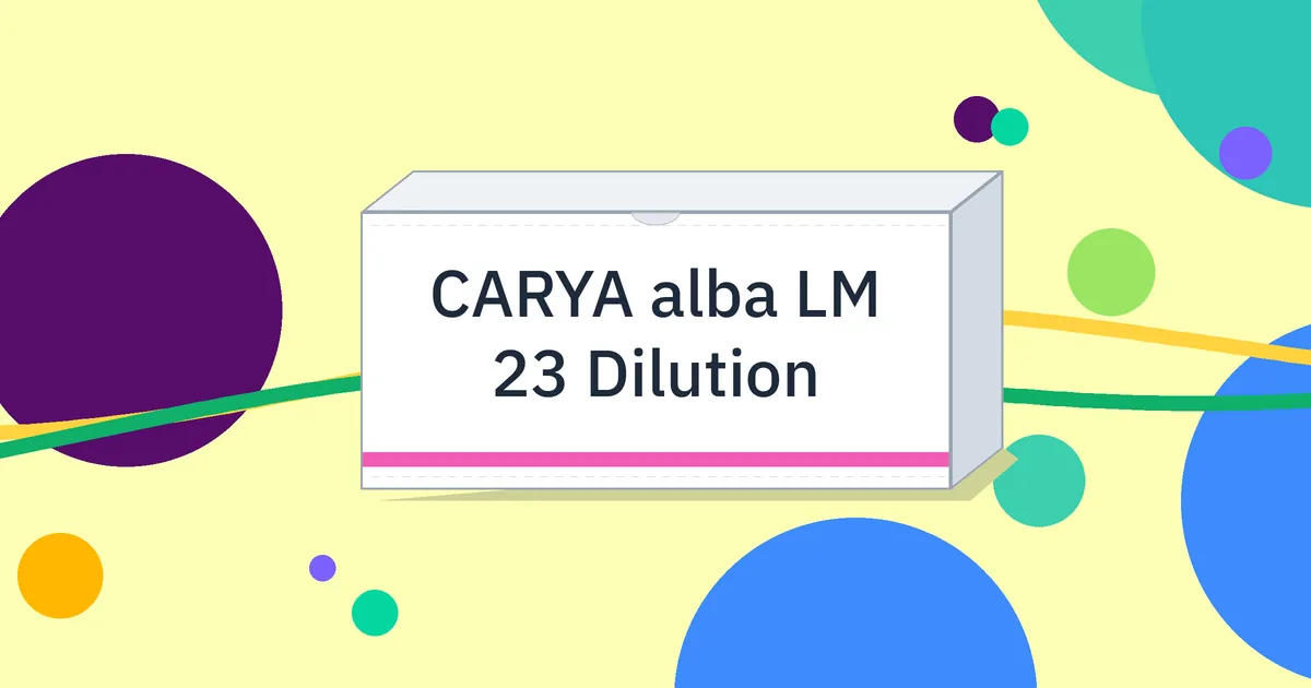 Symbolbild: Packung mit der Aufschrift CARYA alba LM 23 Dilution (PZN 13431612) – Verfügbarkeit und Bezug in Apotheken in Frankfurt am Main