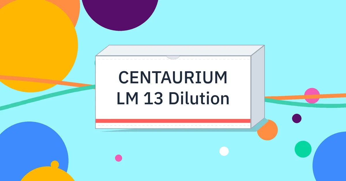 Symbolbild: Packung mit der Aufschrift CENTAURIUM LM 13 Dilution (PZN 13436176) – Verfügbarkeit und Bezug in Apotheken in Frankfurt am Main