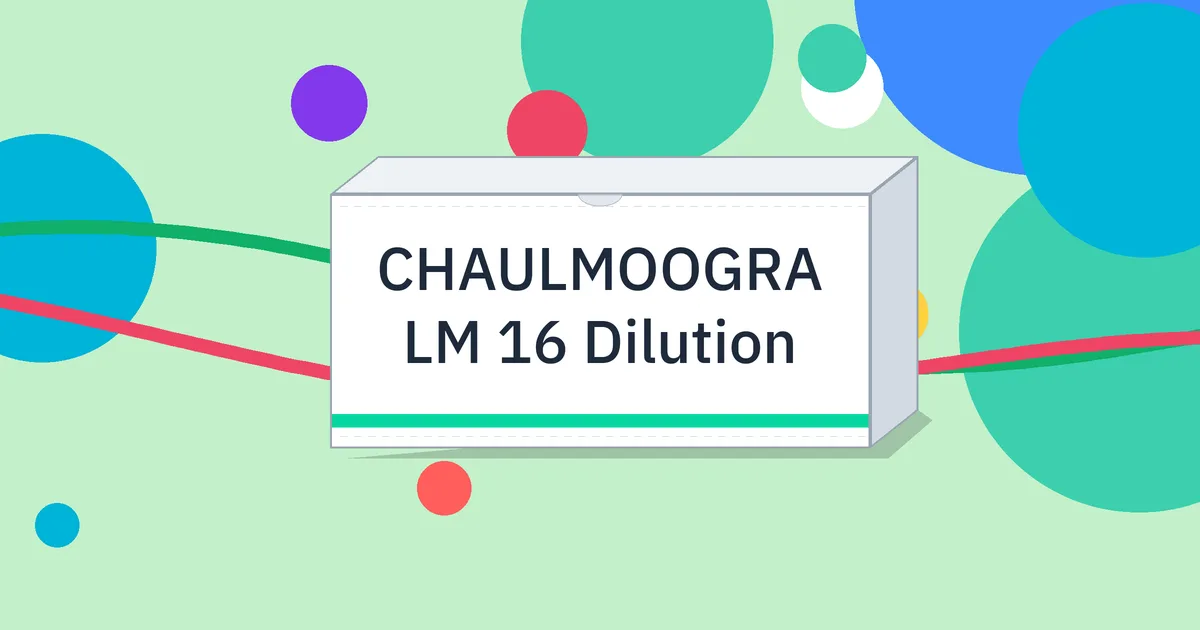 Symbolbild: Packung mit der Aufschrift CHAULMOOGRA LM 16 Dilution (PZN 13439022) – Verfügbarkeit und Bezug in Apotheken in Frankfurt am Main