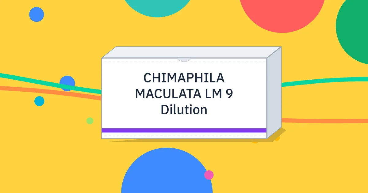 Symbolbild: Packung mit der Aufschrift CHIMAPHILA MACULATA LM 9 Dilution (PZN 13441734) – Verfügbarkeit und Bezug in Apotheken in Frankfurt am Main