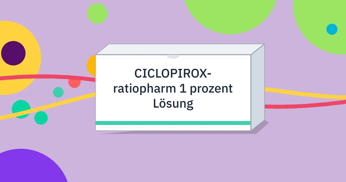 Symbolbild: Packung mit der Aufschrift CICLOPIROX-ratiopharm 1 prozent Lösung (PZN 00201804) – Verfügbarkeit und Bezug in Apotheken in Frankfurt am Main