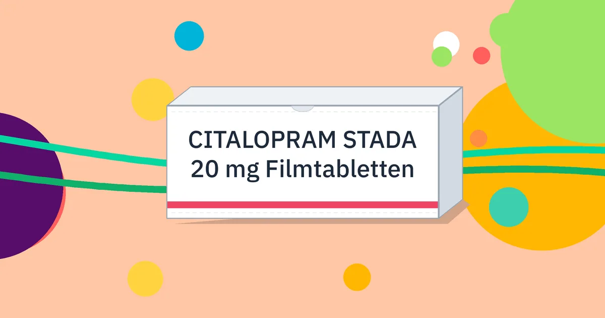 Symbolbild: Packung mit der Aufschrift CITALOPRAM STADA 20 mg Filmtabletten (PZN 02250020) – Verfügbarkeit und Bezug in Apotheken in Frankfurt am Main