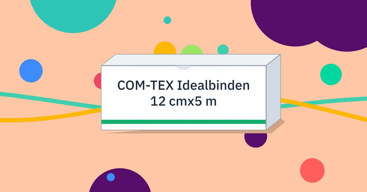 Symbolbild: Packung mit der Aufschrift COM-TEX Idealbinden 12 cmx5 m (PZN 08812476) – Verfügbarkeit und Bezug in Apotheken in Frankfurt am Main