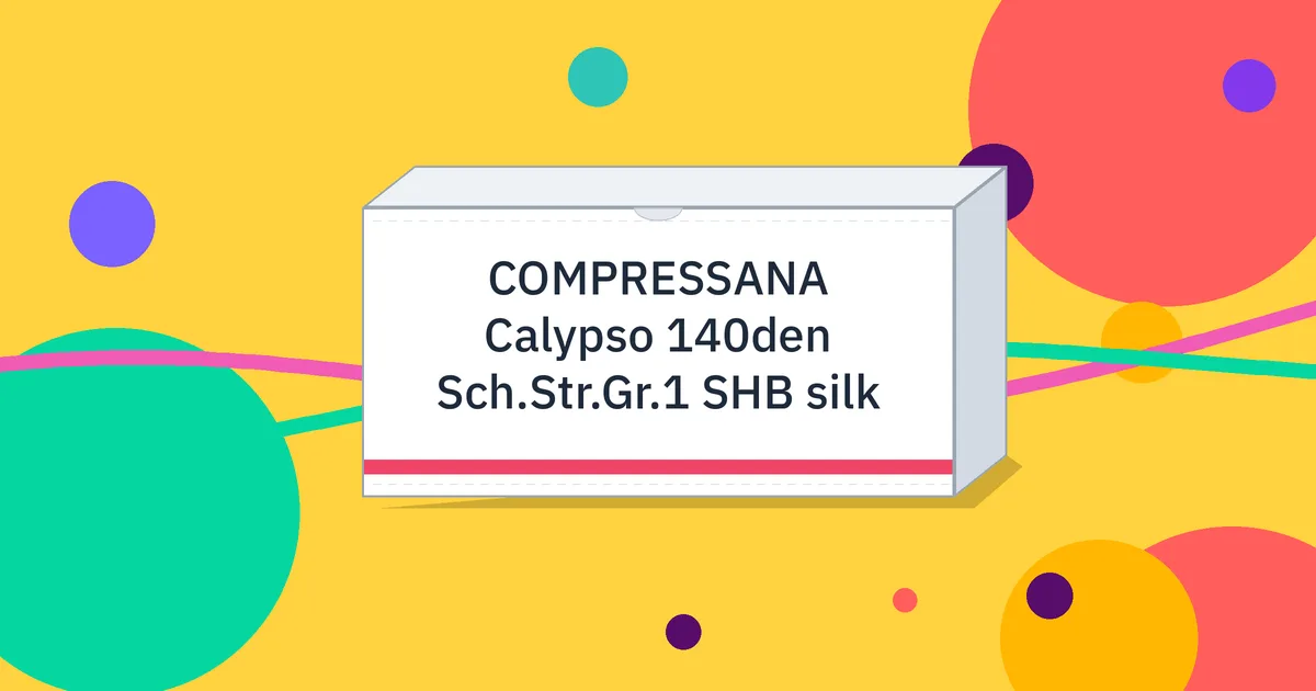 Symbolbild: Packung mit der Aufschrift COMPRESSANA Calypso 140den Sch.Str.Gr.1 SHB silk (PZN 03115608) – Verfügbarkeit und Bezug in Apotheken in Frankfurt am Main