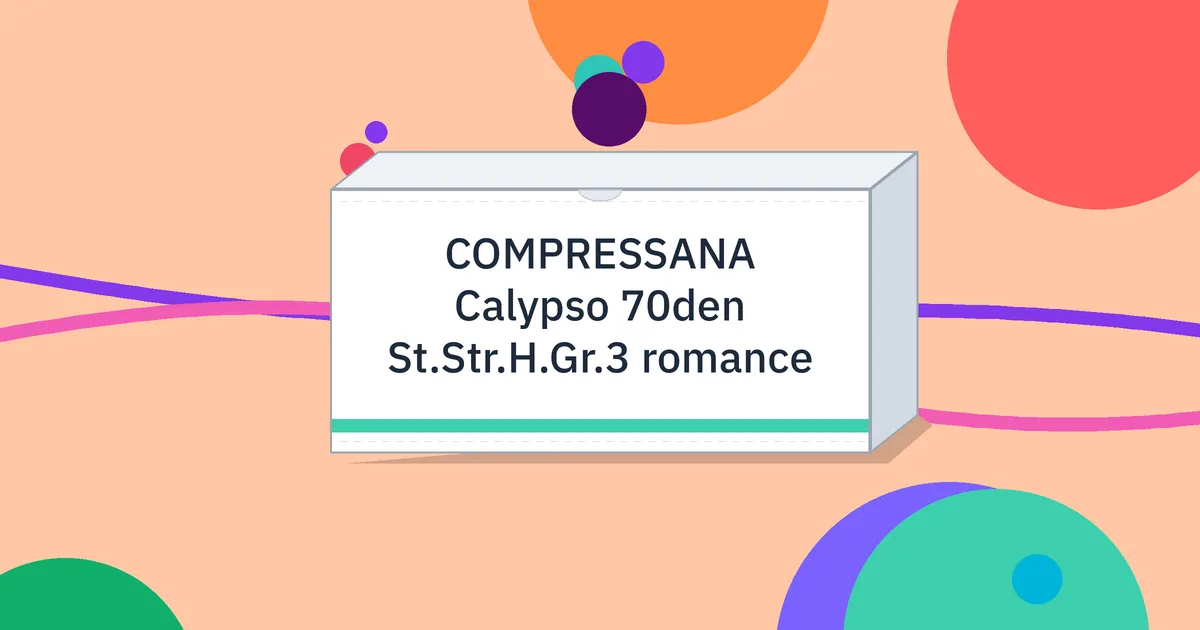 Symbolbild: Packung mit der Aufschrift COMPRESSANA Calypso 70den St.Str.H.Gr.3 romance (PZN 07718798) – Verfügbarkeit und Bezug in Apotheken in Frankfurt am Main