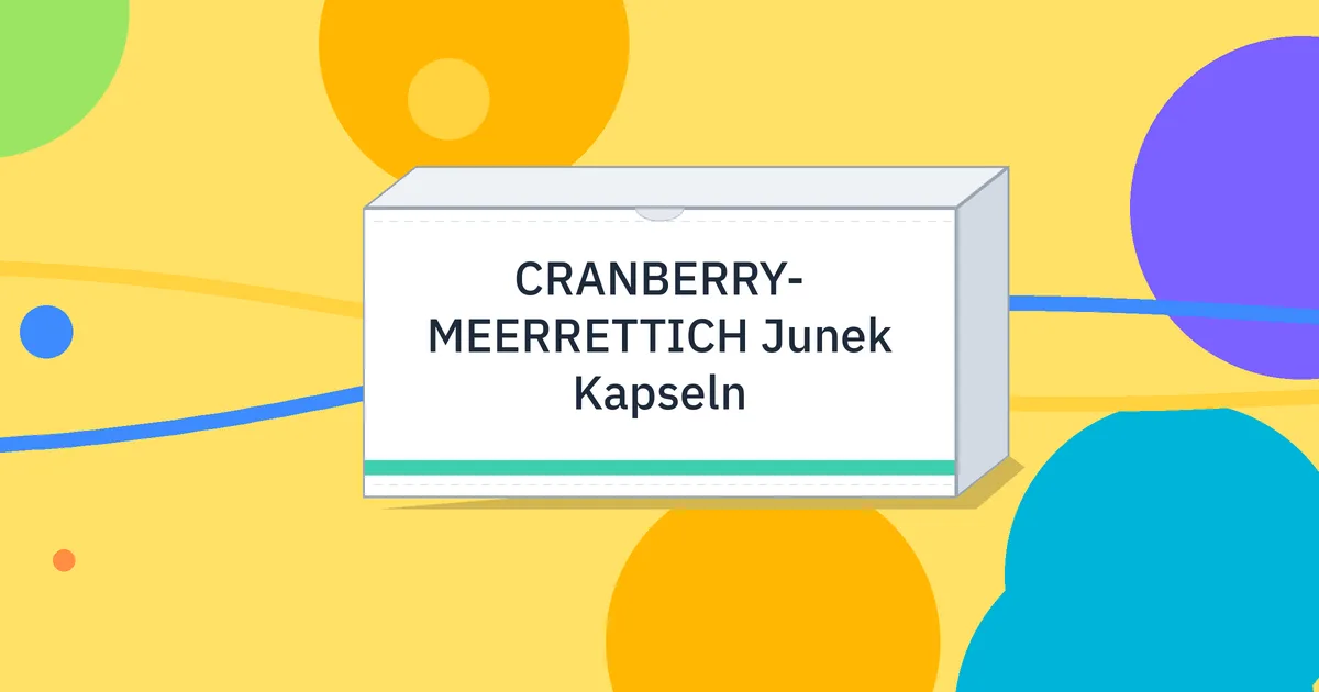 Symbolbild: Packung mit der Aufschrift CRANBERRY-MEERRETTICH Junek Kapseln (PZN 10307082) – Verfügbarkeit und Bezug in Apotheken in Frankfurt am Main