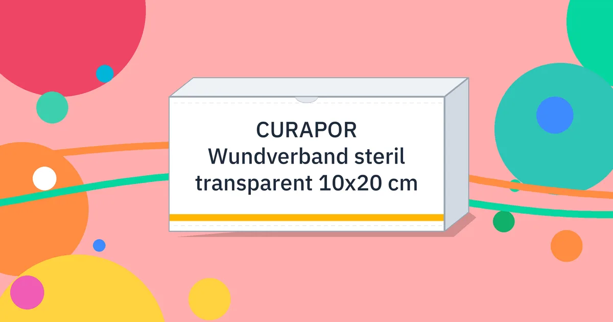 Symbolbild: Packung mit der Aufschrift CURAPOR Wundverband steril transparent 10x20 cm (PZN 19774738) – Verfügbarkeit und Bezug in Apotheken in Frankfurt am Main