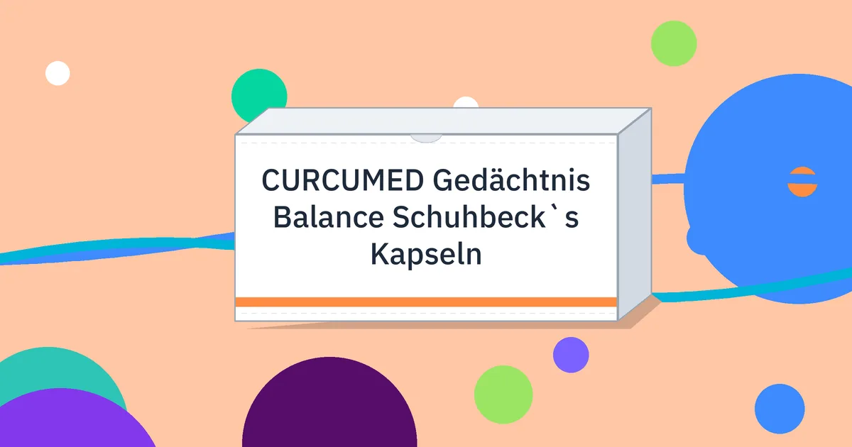 Symbolbild: Packung mit der Aufschrift CURCUMED Gedächtnis Balance Schuhbeck`s Kapseln (PZN 12897142) – Verfügbarkeit und Bezug in Apotheken in Frankfurt am Main