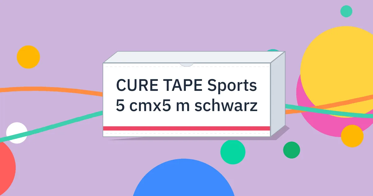 Symbolbild: Packung mit der Aufschrift CURE TAPE Sports 5 cmx5 m schwarz (PZN 12581574) – Verfügbarkeit und Bezug in Apotheken in Frankfurt am Main