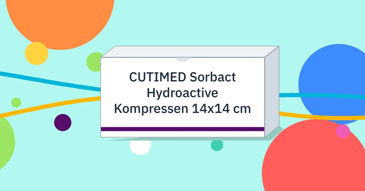 Symbolbild: Packung mit der Aufschrift CUTIMED Sorbact Hydroactive Kompressen 14x14 cm (PZN 16595751) – Verfügbarkeit und Bezug in Apotheken in Frankfurt am Main