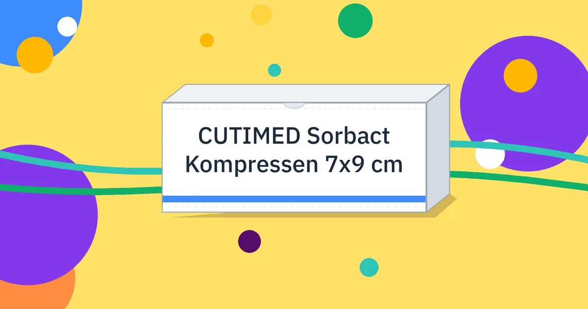 Symbolbild: Packung mit der Aufschrift CUTIMED Sorbact Kompressen 7x9 cm (PZN 16152522) – Verfügbarkeit und Bezug in Apotheken in Frankfurt am Main