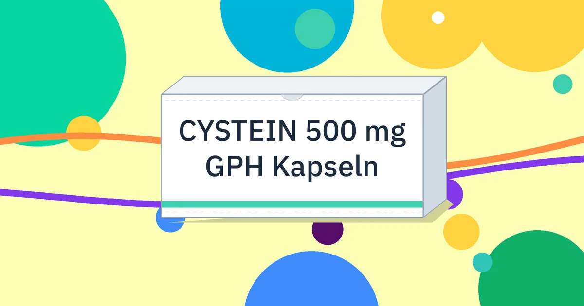 Symbolbild: Packung mit der Aufschrift CYSTEIN 500 mg GPH Kapseln (PZN 00127976) – Verfügbarkeit und Bezug in Apotheken in Frankfurt am Main