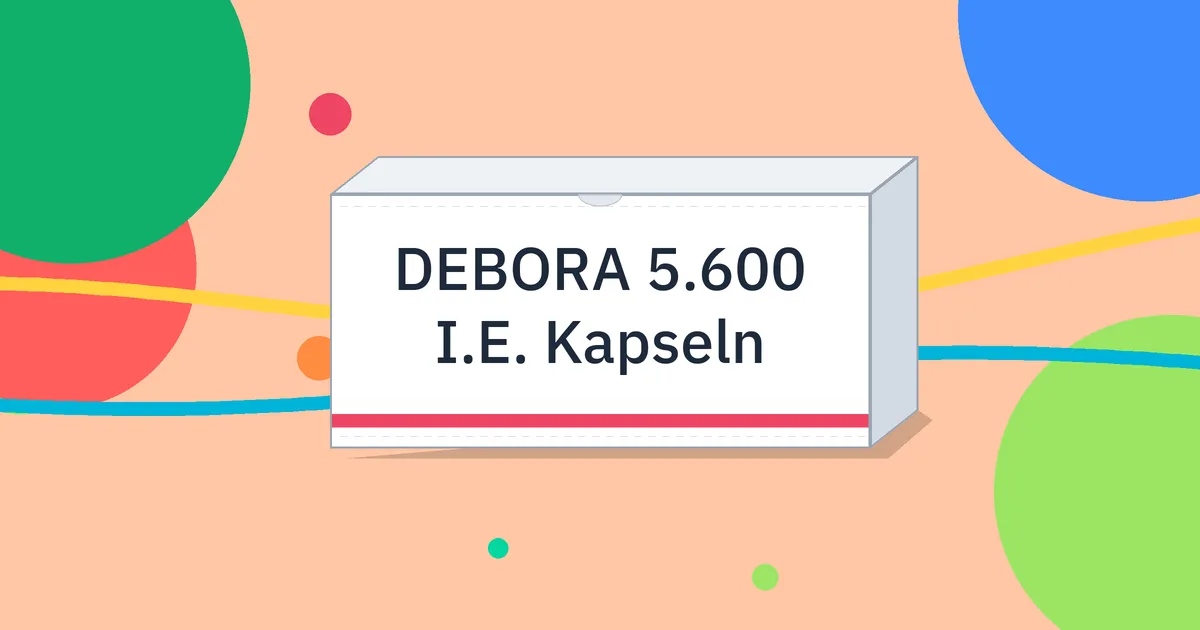 Symbolbild: Packung mit der Aufschrift DEBORA 5.600 I.E. Kapseln (PZN 11049707) – Verfügbarkeit und Bezug in Apotheken in Frankfurt am Main