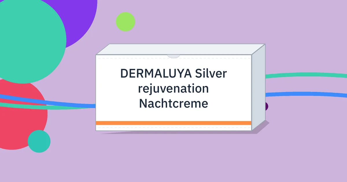 Symbolbild: Packung mit der Aufschrift DERMALUYA Silver rejuvenation Nachtcreme (PZN 16350535) – Verfügbarkeit und Bezug in Apotheken in Frankfurt am Main