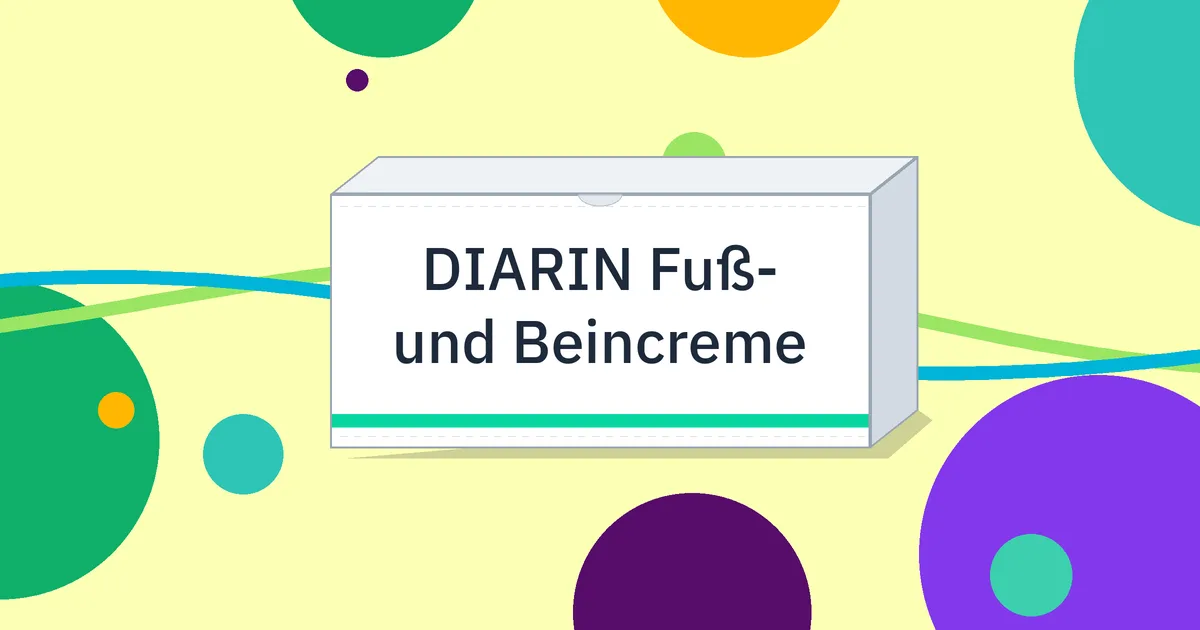 Symbolbild: Packung mit der Aufschrift DIARIN Fuß- und Beincreme (PZN 19081099) – Verfügbarkeit und Bezug in Apotheken in Frankfurt am Main
