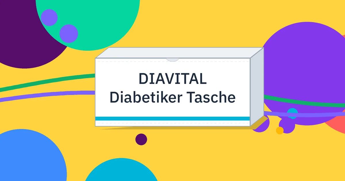 Symbolbild: Packung mit der Aufschrift DIAVITAL Diabetiker Tasche (PZN 19160522) – Verfügbarkeit und Bezug in Apotheken in Frankfurt am Main