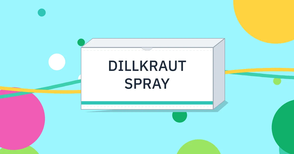 Symbolbild: Packung mit der Aufschrift DILLKRAUT SPRAY (PZN 15237564) – Verfügbarkeit und Bezug in Apotheken in Frankfurt am Main