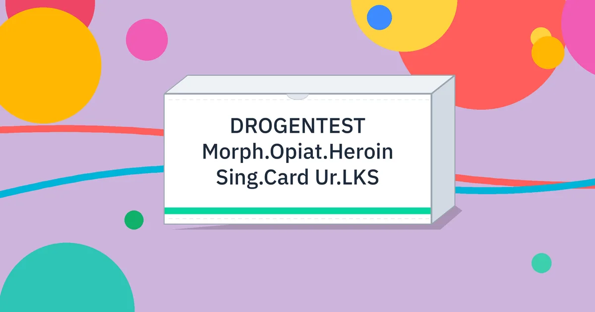 Symbolbild: Packung mit der Aufschrift DROGENTEST Morph.Opiat.Heroin Sing.Card Ur.LKS (PZN 03682017) – Verfügbarkeit und Bezug in Apotheken in Frankfurt am Main