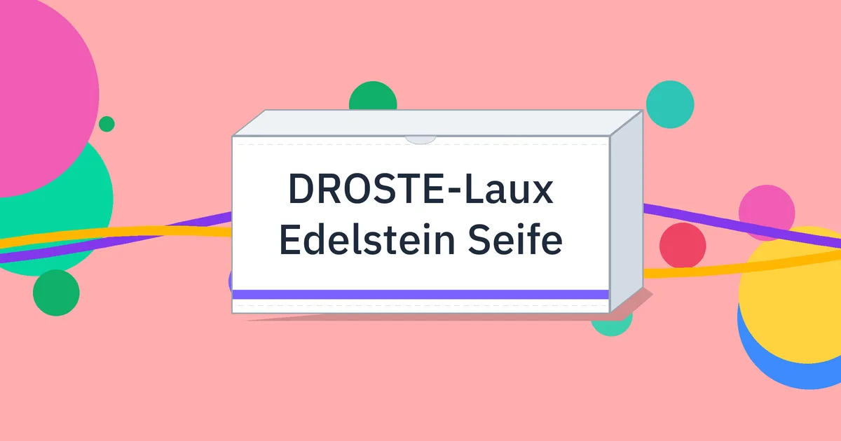 Symbolbild: Packung mit der Aufschrift DROSTE-Laux Edelstein Seife (PZN 17364545) – Verfügbarkeit und Bezug in Apotheken in Frankfurt am Main