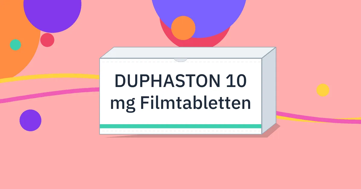 Symbolbild: Packung mit der Aufschrift DUPHASTON 10 mg Filmtabletten (PZN 16596727) – Verfügbarkeit und Bezug in Apotheken in Frankfurt am Main