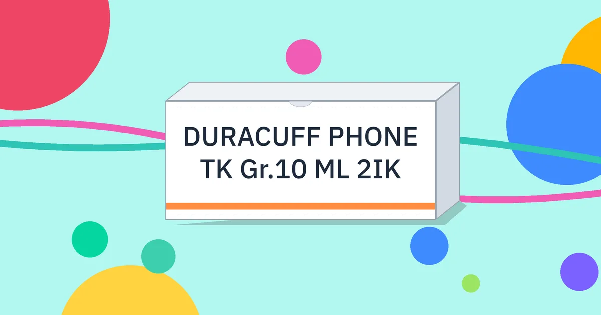 Symbolbild: Packung mit der Aufschrift DURACUFF PHONE TK Gr.10 ML 2IK (PZN 04961110) – Verfügbarkeit und Bezug in Apotheken in Frankfurt am Main